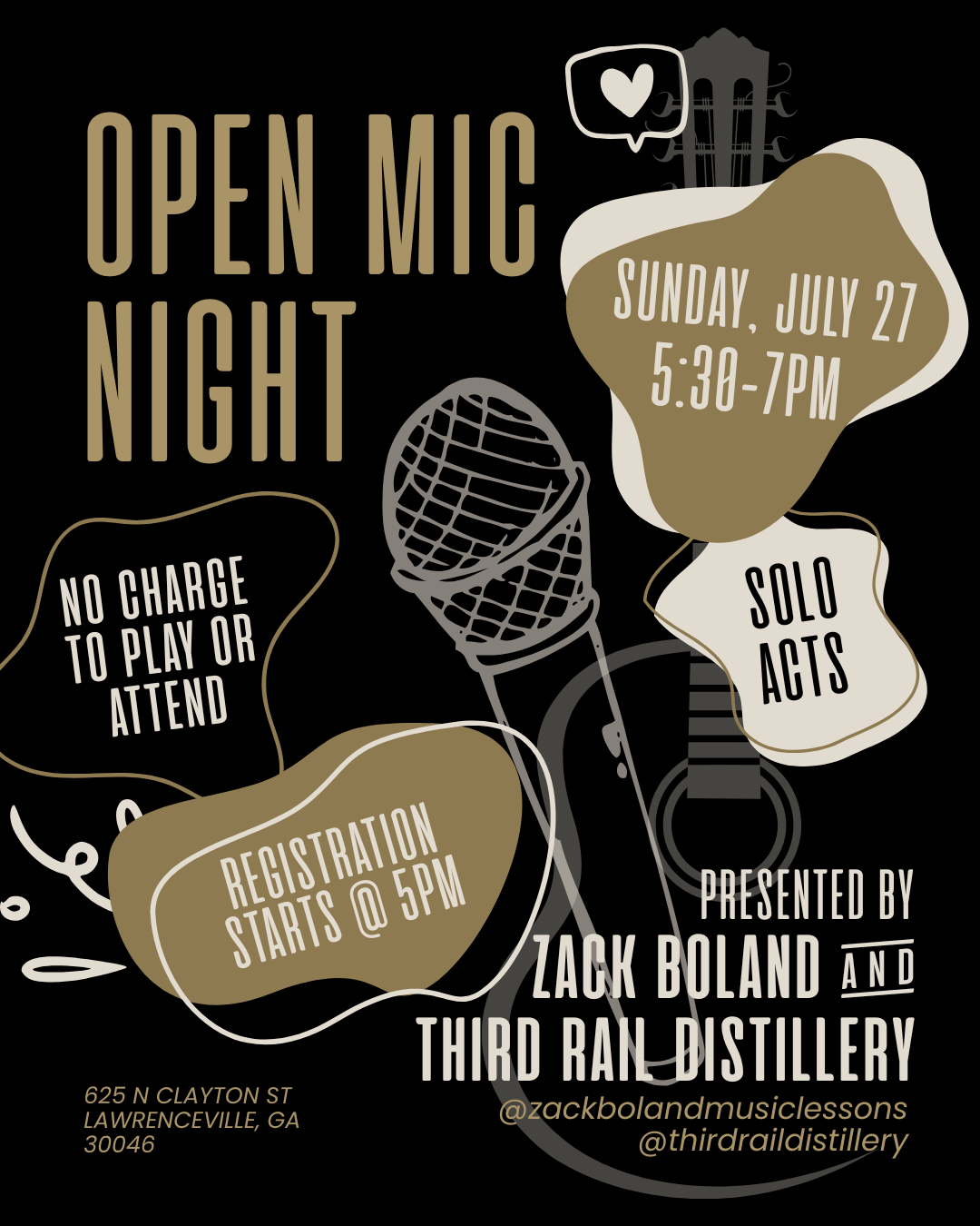 Open Mic Night! - Third Rail Distillery